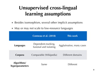 On the Limitations of Unsupervised Bilingual Dictionary Induction | PPT | Free Download