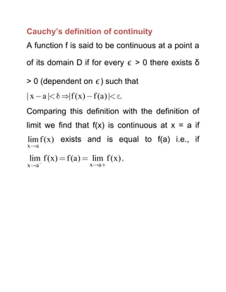 Limit, Continuity and Differentiability for JEE Main 2014 | PDF