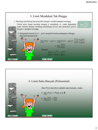 Limit dan turunan fungsi | PDF