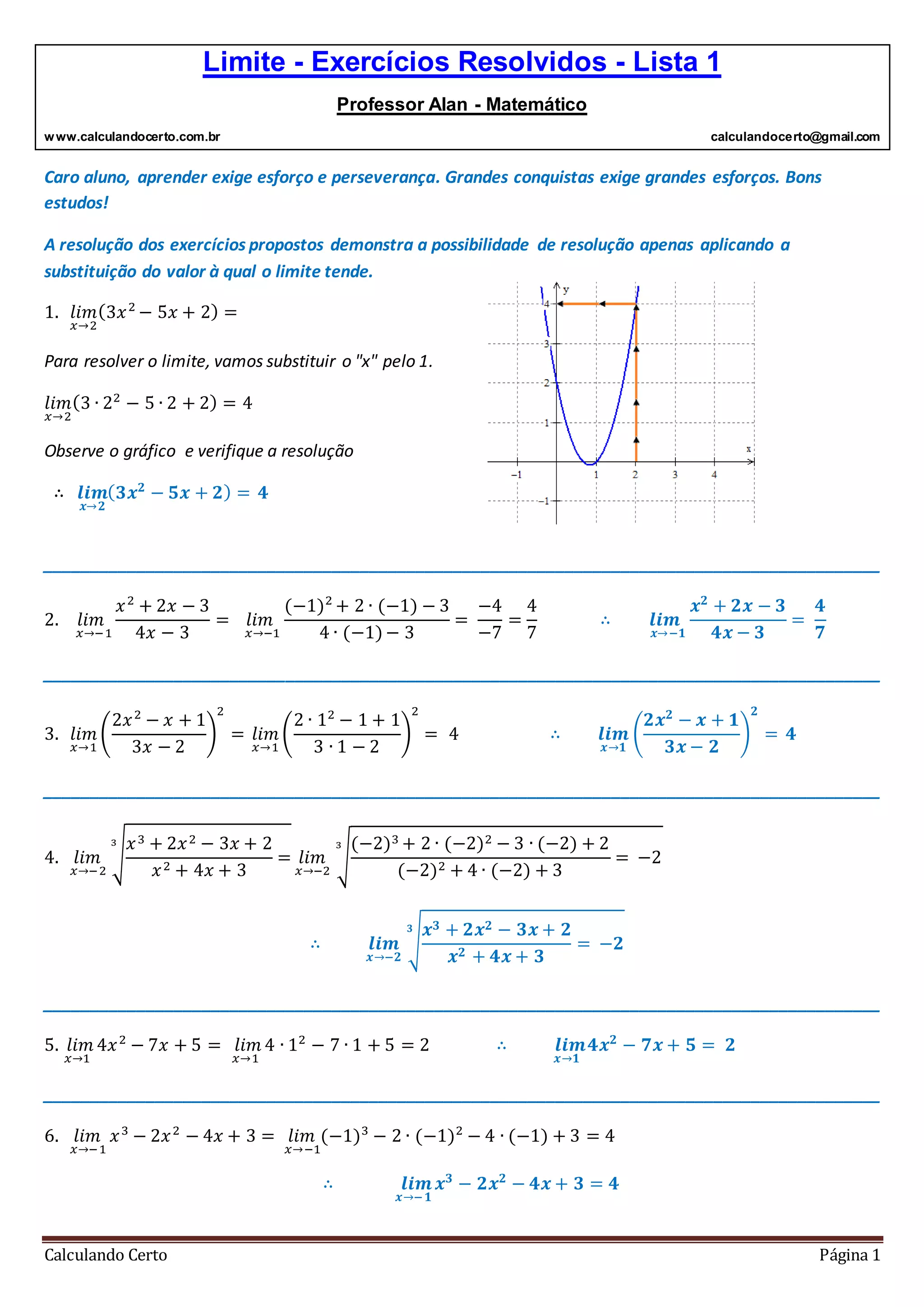 Limite lista 1 | PDF