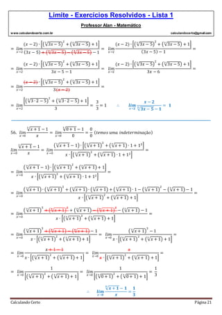 Limite lista 1 | PDF