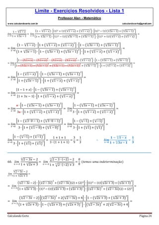 Limite lista 1 | PDF