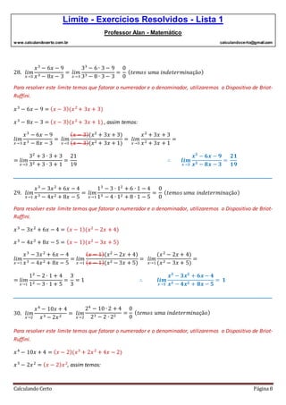 Limite lista 1 | PDF