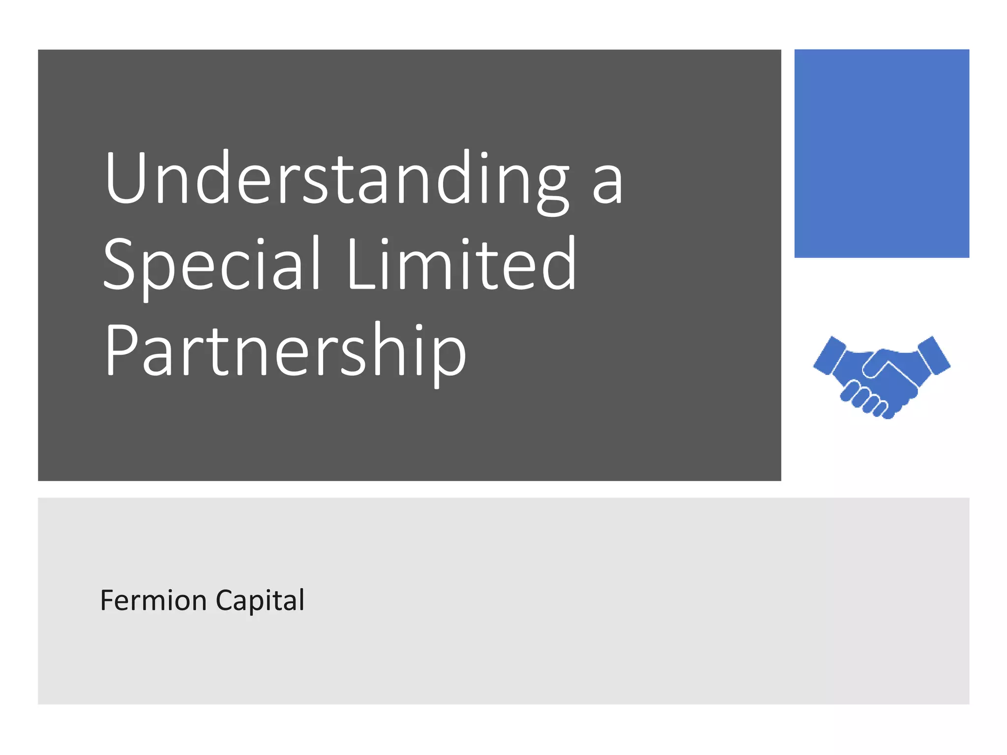 Understanding a Special Limited Partnership | PPT