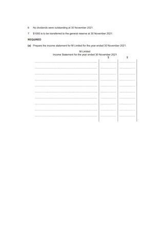LIMITED COMPANIES.PRACTICE QUESTIONS IGCSE pdf | PDF
