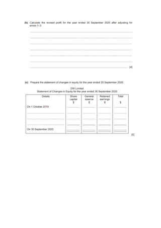 LIMITED COMPANIES.PRACTICE QUESTIONS IGCSE pdf | PDF | Free Download