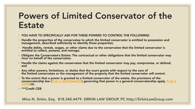 Limited conservatorship Guide California | PPT