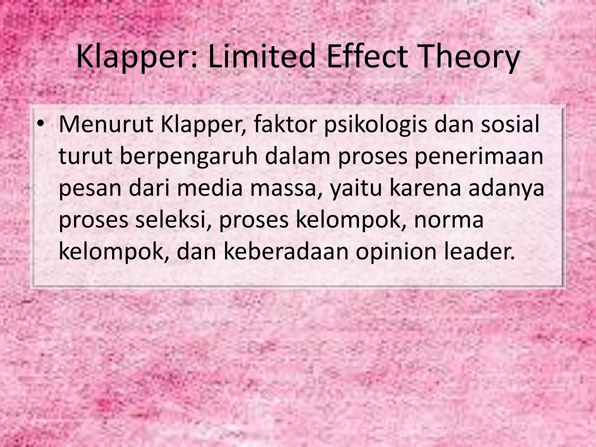 Limited Effect Theory | PPTX