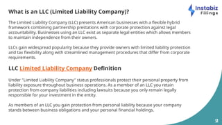 Limited Liability Companies: Structure and Advantages | PPTX