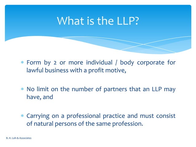 Limited liability partnership (LLP) | PPT