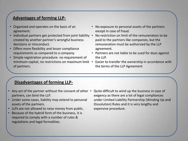 Limited Liability Partnerships (LLP)- An Overview | PPT