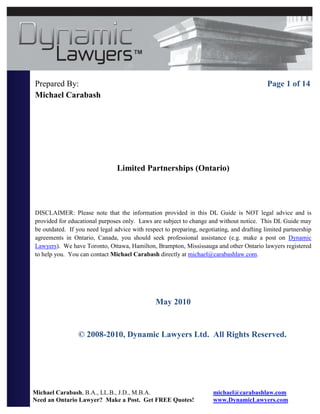 Limited partnerships ontario_canada | PDF