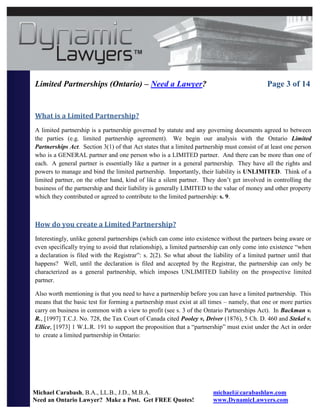 Limited partnerships ontario_canada | PDF