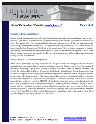 Limited partnerships ontario_canada | PDF