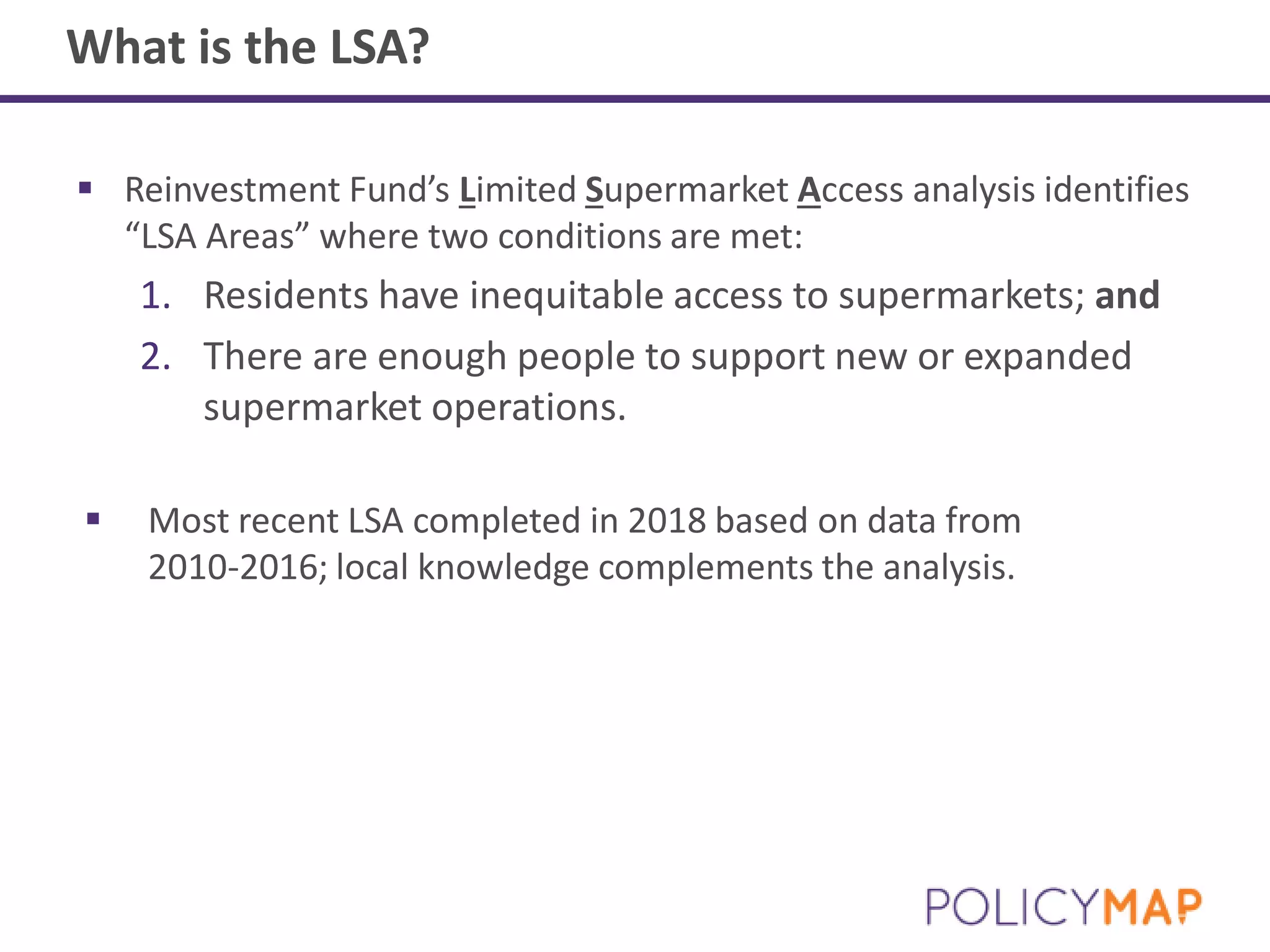 Limited Supermarket Access Explained | PDF