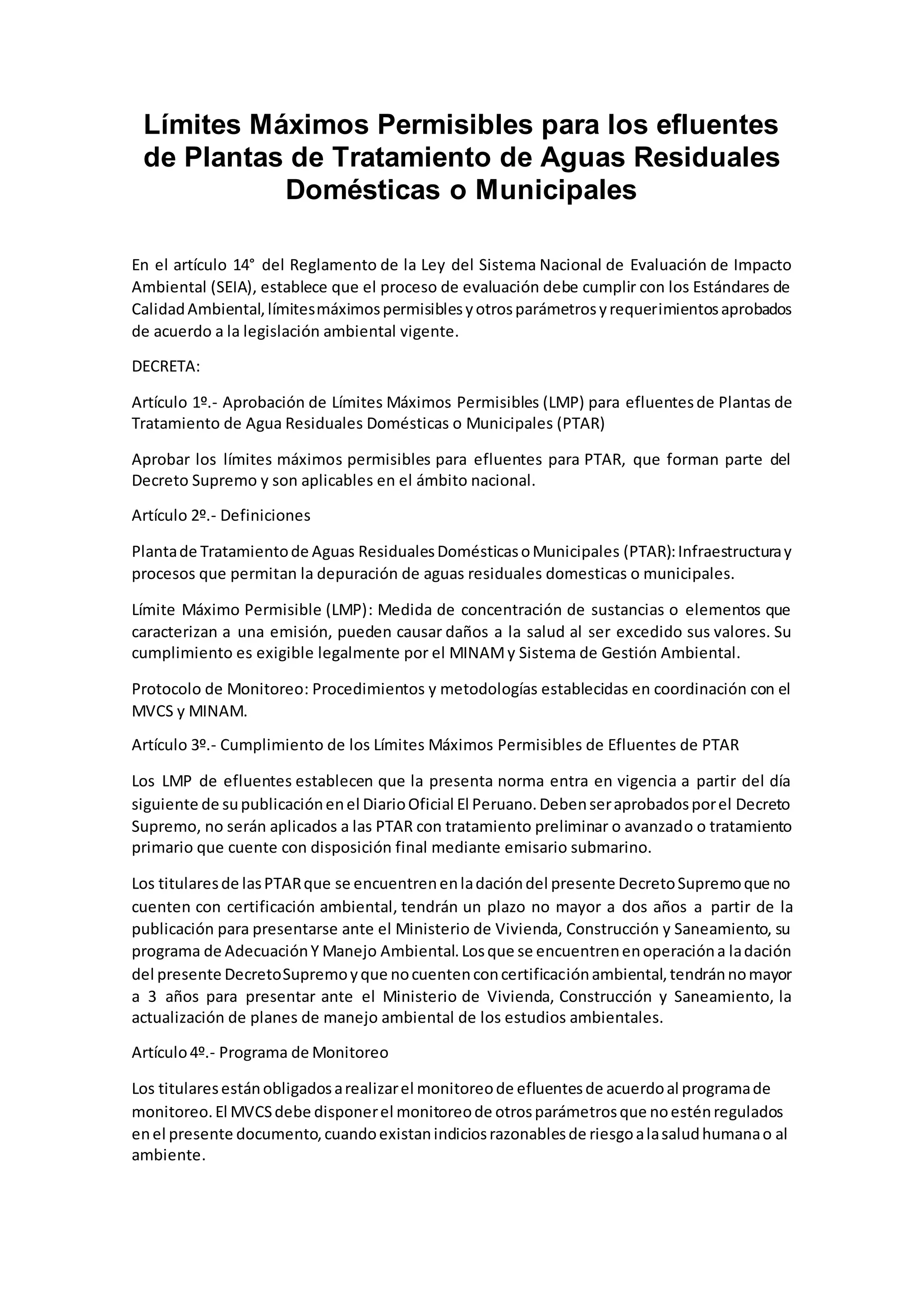 Limite maximo permisible | DOCX