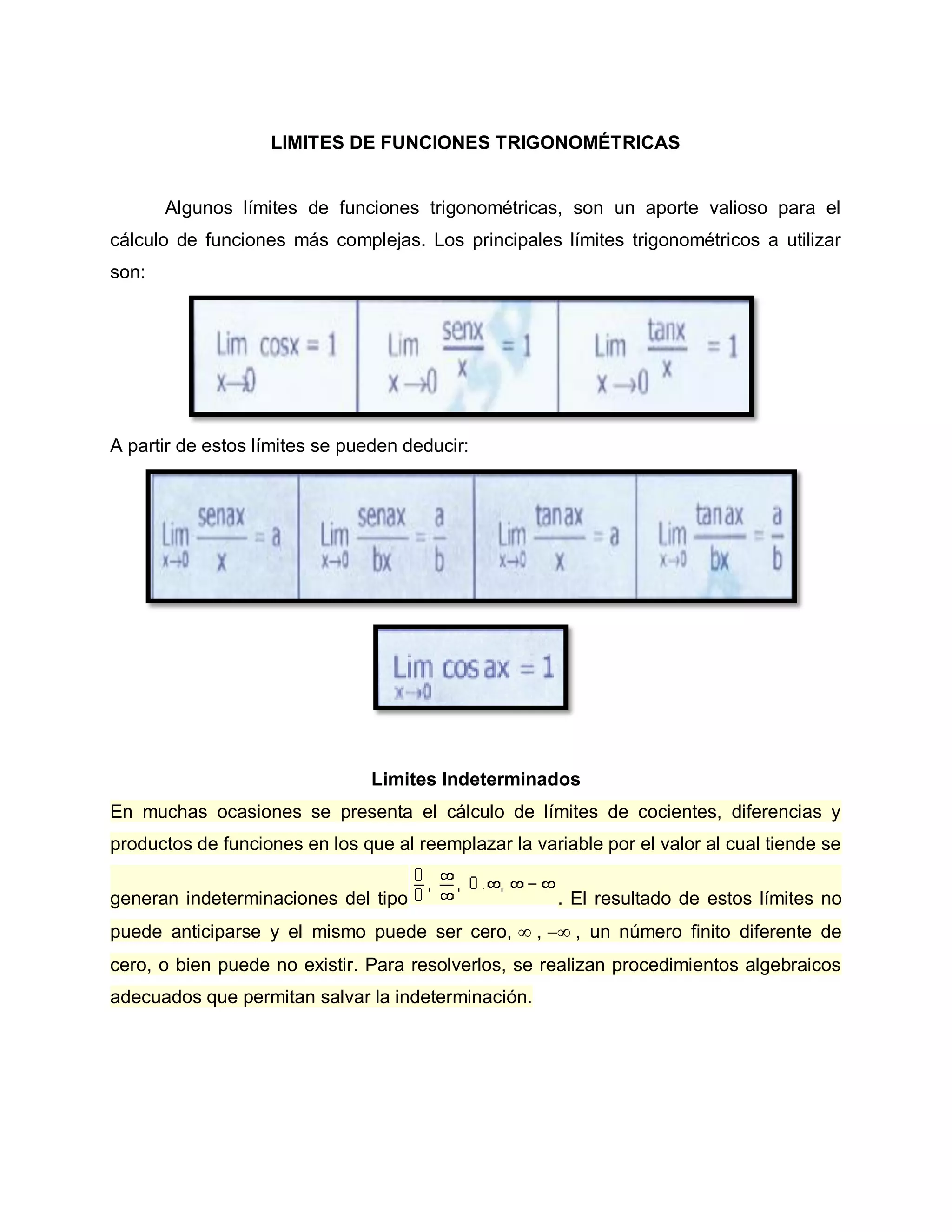 Limites de funciones_trigonometricas | PDF