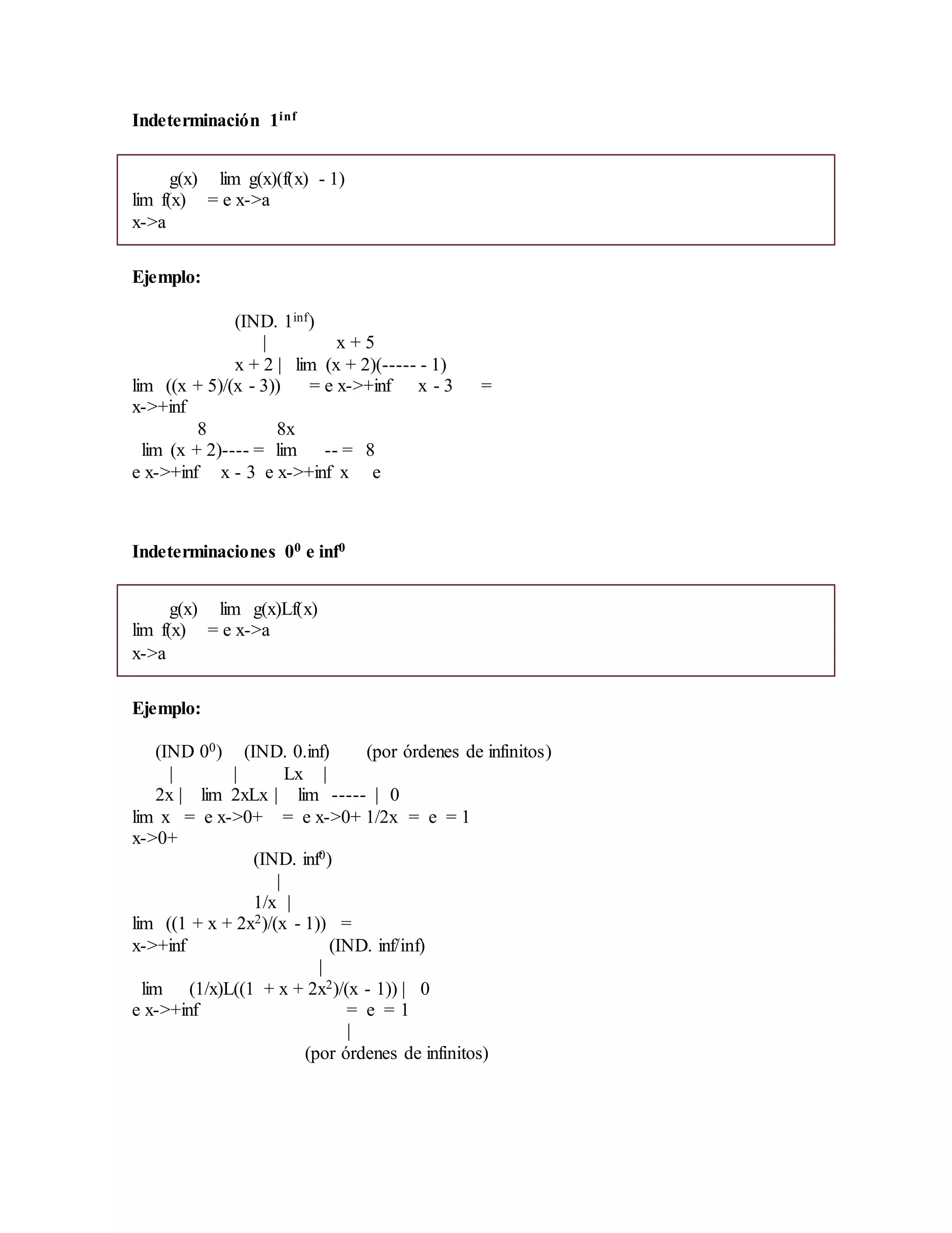 Limites infinito y limites en el infinito | DOCX | Physics | Science