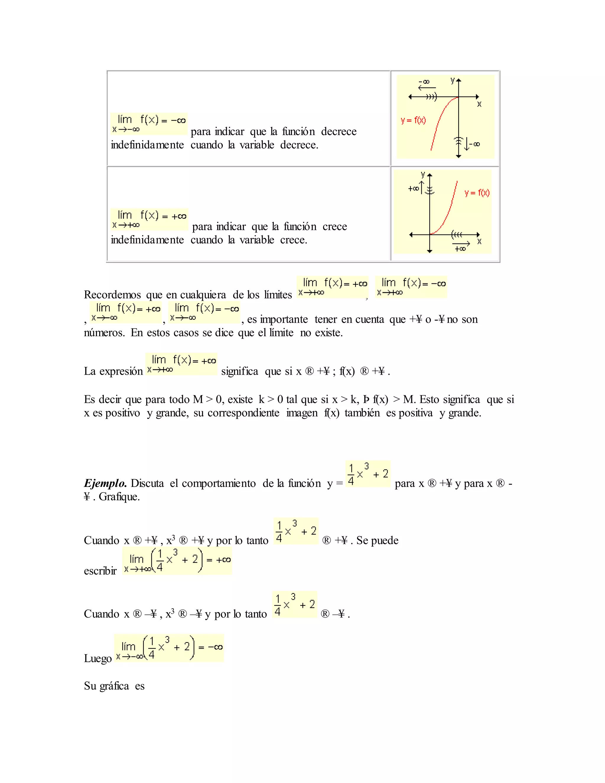 Limites infinito y limites en el infinito | DOCX | Physics | Science
