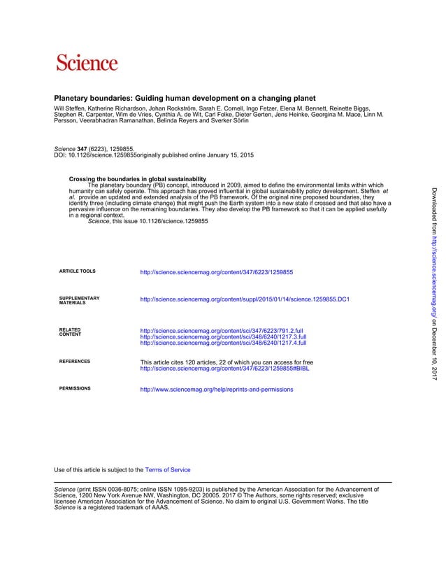 Limites planetarios planetary boundaries guiding human development on a ...