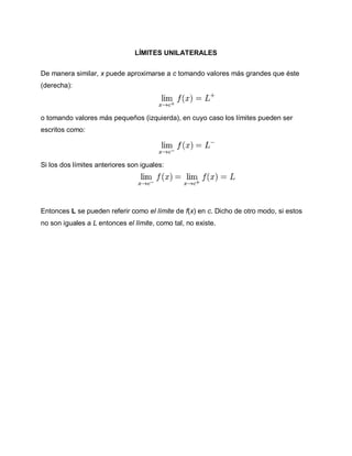 Limites unilaterales | PDF