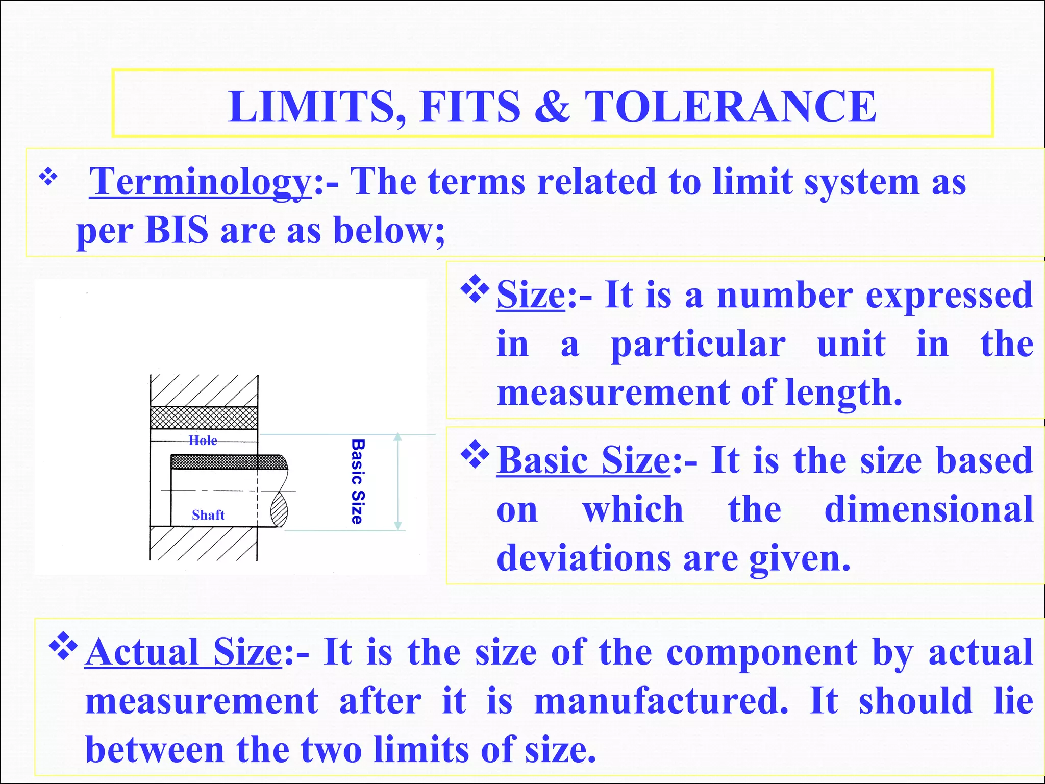 Limit, fit, tolerance | PPT