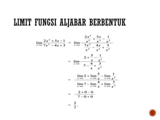 Limit dan Fungsi merupakan materi matematika | PPTX