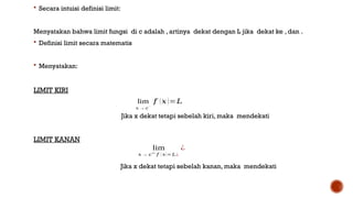 PPTX MATERI LIMIT FUNGSI KELAS XI KURMER | PPTX