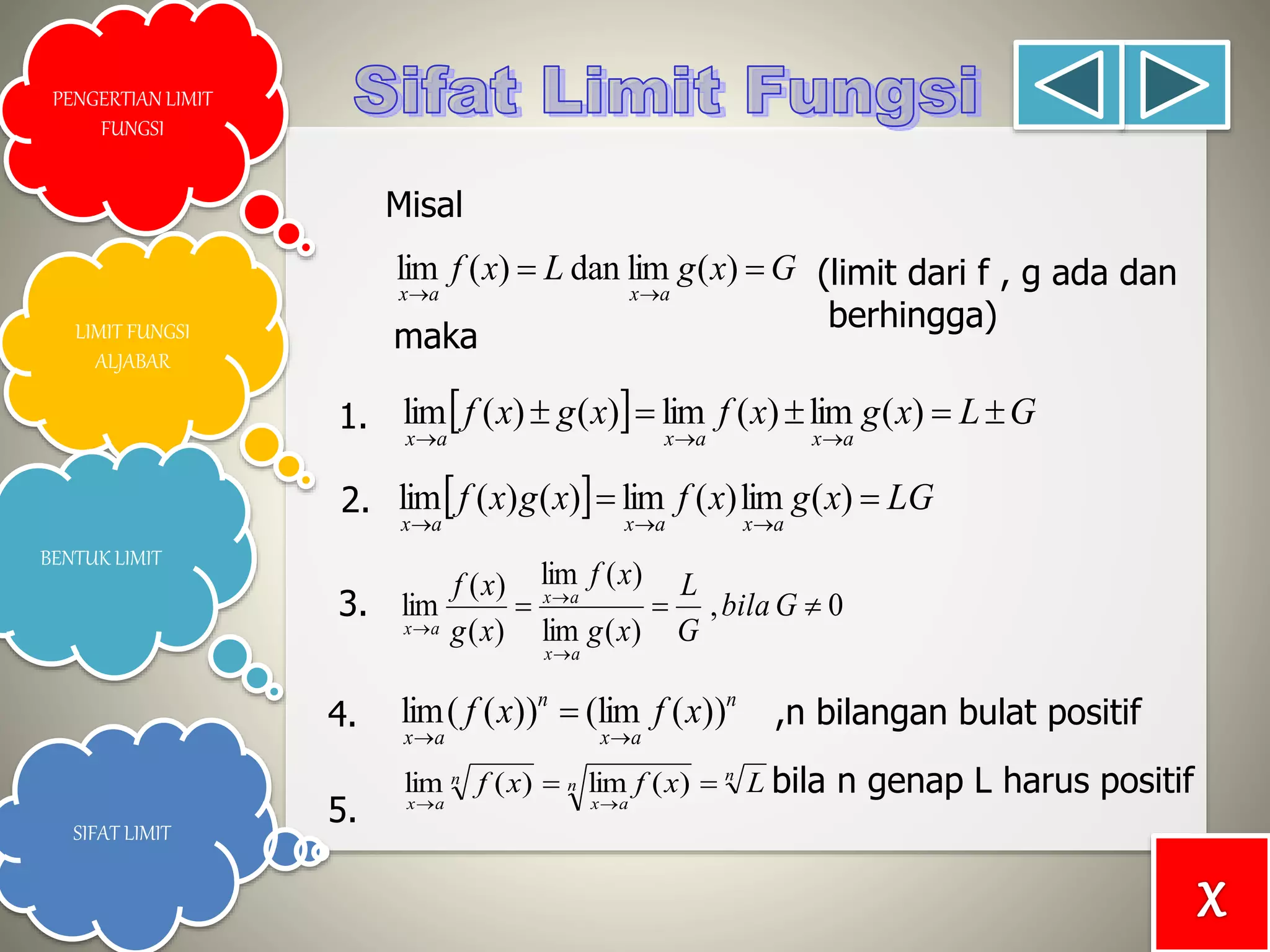 Limit Fungsi Aljabar KELAS X SEMESTER 2 | PPTX