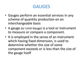 gauges, Metrology, Types of gauges | PPTX