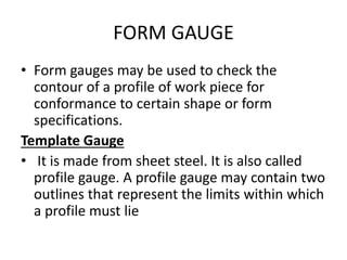 gauges, Metrology, Types of gauges | PPTX