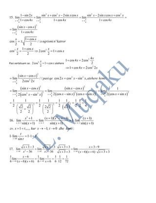 Limiti i Funksionit USHTRIME | PDF