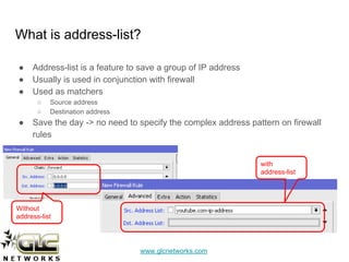 Limiting bandwidth of specific destination based on address list | PPT