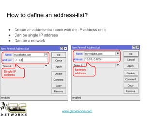 Limiting bandwidth of specific destination based on address list | PPT