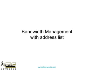 Limiting bandwidth of specific destination based on address list | PPT