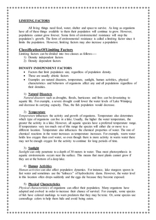 Limiting Factors Examples