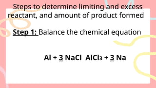 LIMITING and EXCESS REACTANT.S CHEMISTRYpptx | PPTX