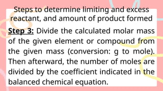 LIMITING and EXCESS REACTANT.S CHEMISTRYpptx | PPTX
