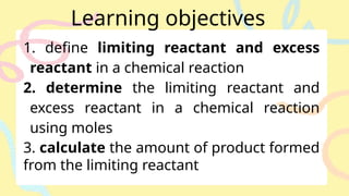 LIMITING and EXCESS REACTANT.S CHEMISTRYpptx | PPTX