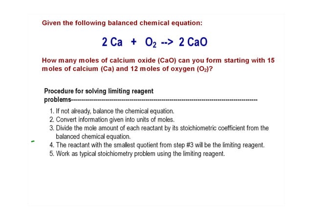 Limiting Reactants | PPT
