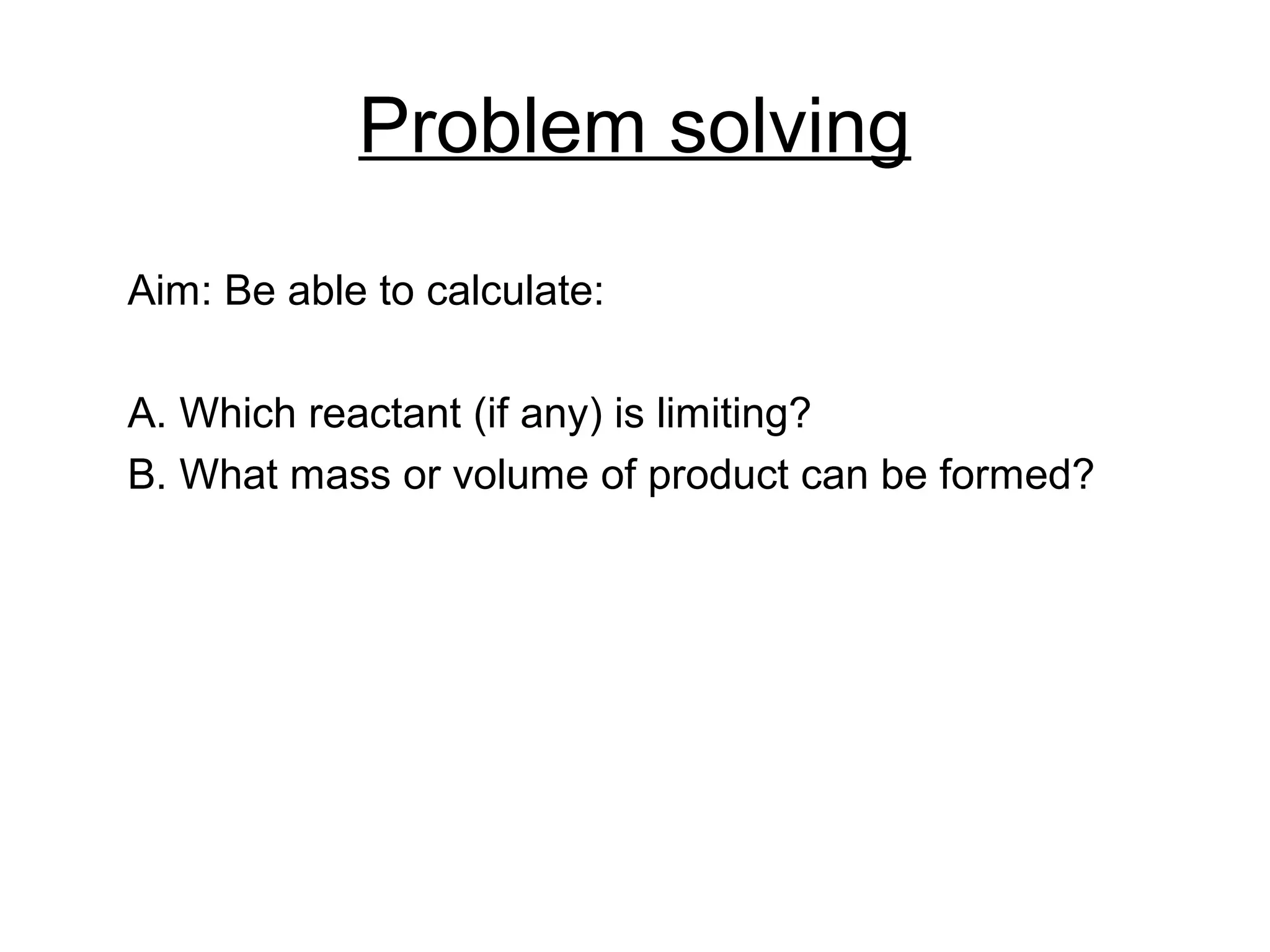 Limiting reactants | PPT