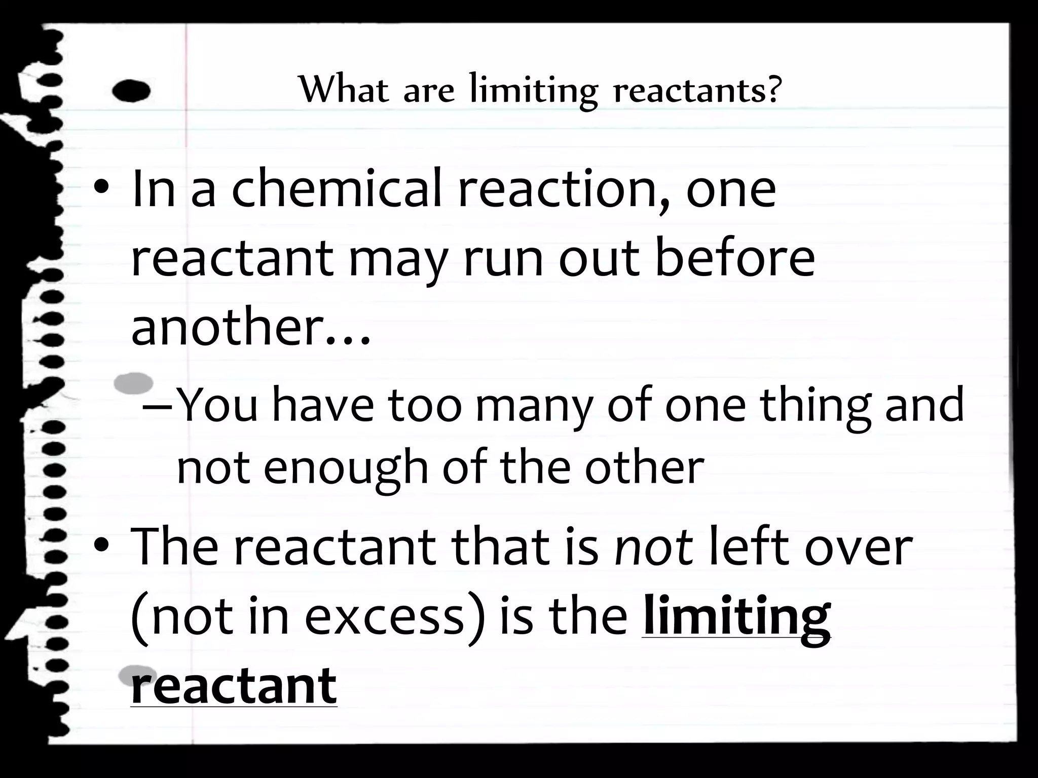 Limiting reactants | PPTX