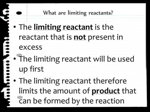 Limiting reactants | PPTX | Chemistry | Science