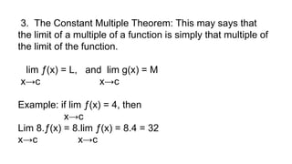 LIMIT OF A FUNCTIONs in mathematics 2017 | PPT