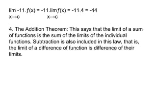 LIMIT OF A FUNCTIONs in mathematics 2017 | PPTX
