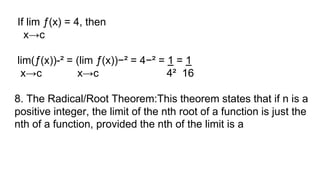 LIMIT OF A FUNCTIONs in mathematics 2017 | PPTX