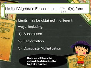 Limit of algebraic functions | PPTX