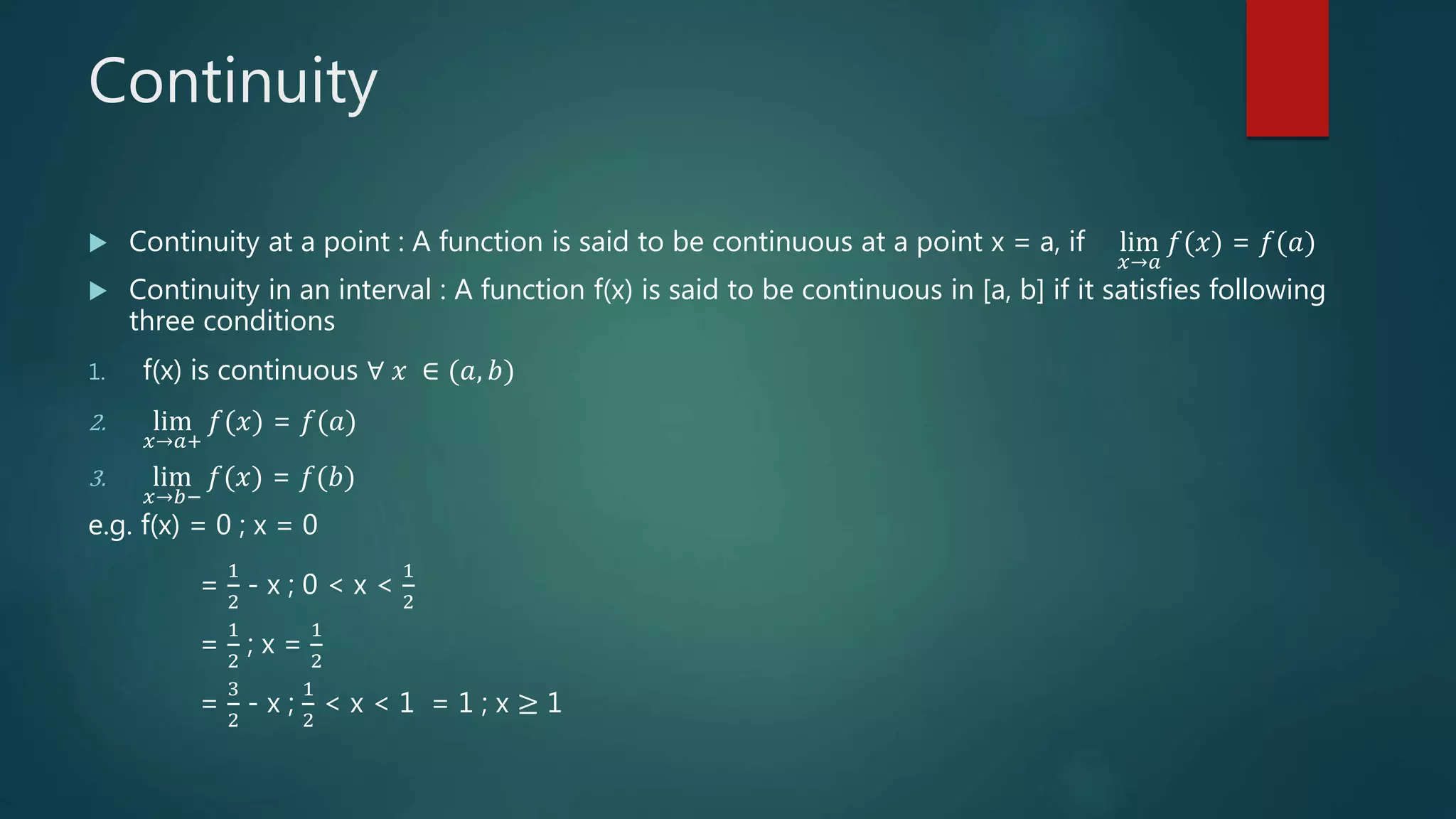 GATE Engineering Maths : Limit, Continuity and Differentiability | PPTX