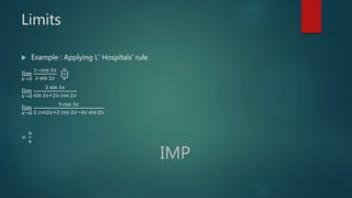 GATE Engineering Maths : Limit, Continuity and Differentiability | PPTX