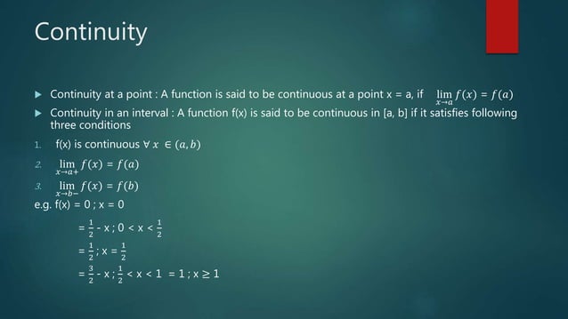 GATE Engineering Maths : Limit, Continuity and Differentiability | PPTX | Physics | Science